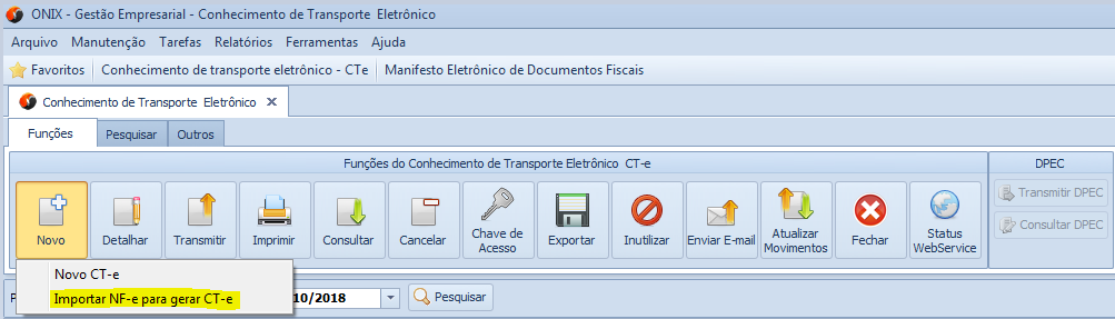 Emissão do CTe importando NFe | Softniels
